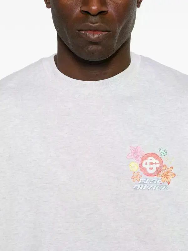 Casablanca Crew-neck Oversized T-shirt - Grey