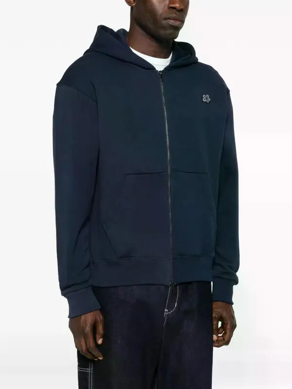 Kenzo Logo-patch Hoodie - Blue