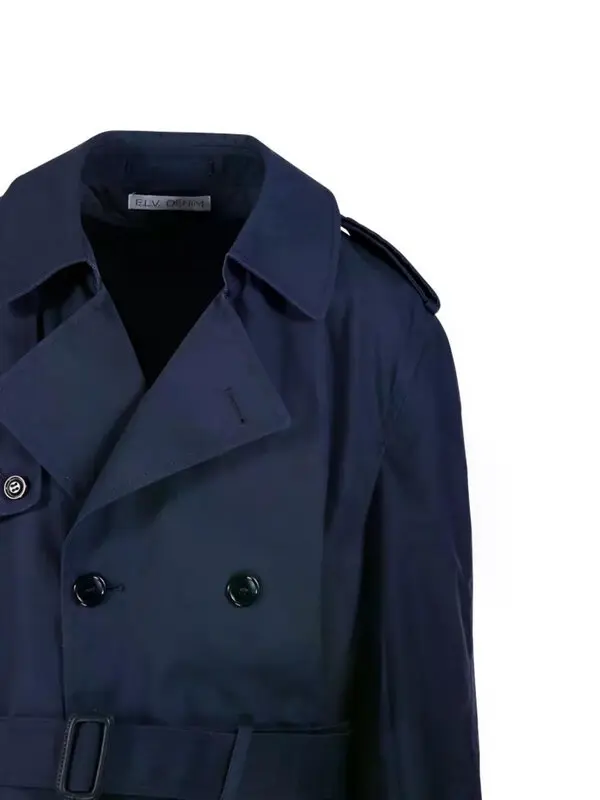 E.L.V. DENIM Hackney Belted Double-breasted Trench Coat