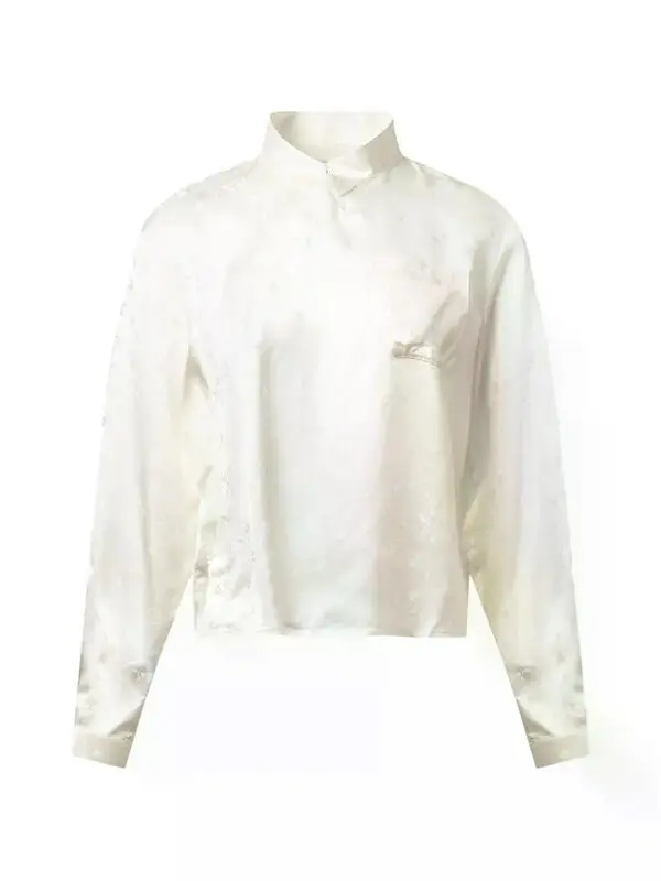 SELF-PORTRAIT Satin High Neck Blouse