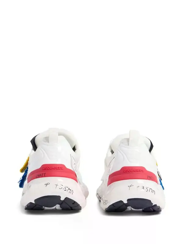 Dsquared2 Faster' Sneakers With Patchwork And Scribbled Detailing - White