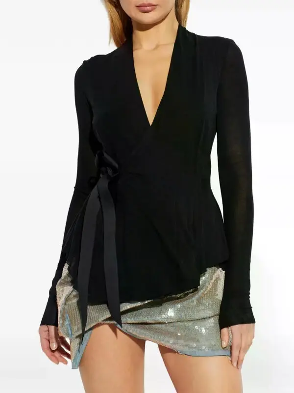 Rick Owens Tie-front Long-sleeve Cardigan