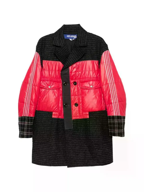Junya Watanabe Checked Quilted Coat - Black