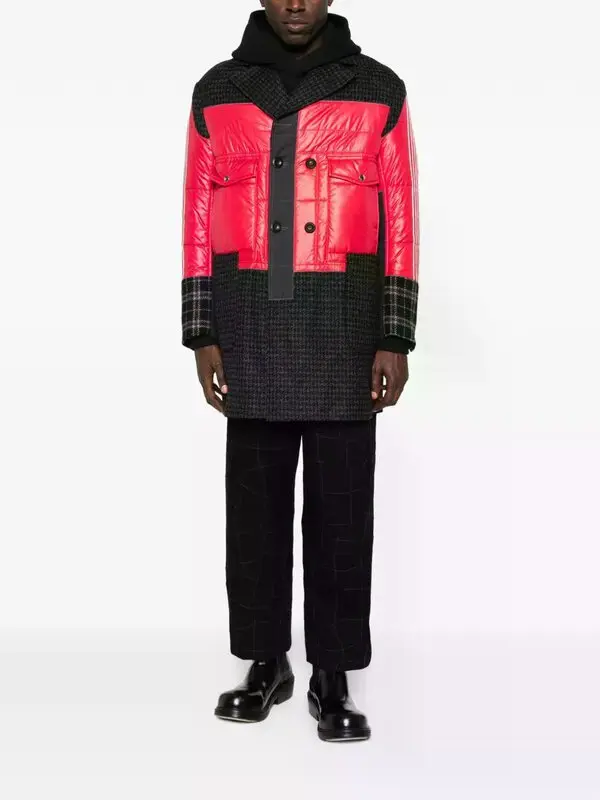 Junya Watanabe Checked Quilted Coat - Black