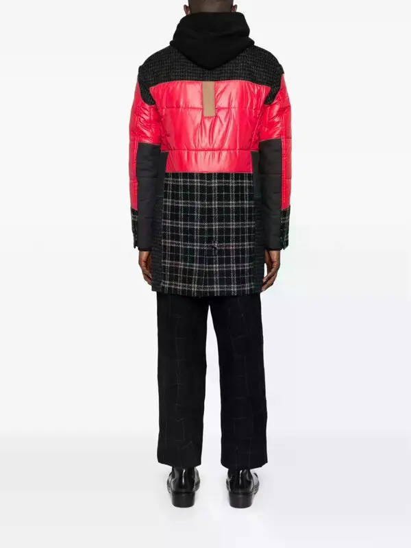 Junya Watanabe Checked Quilted Coat - Black