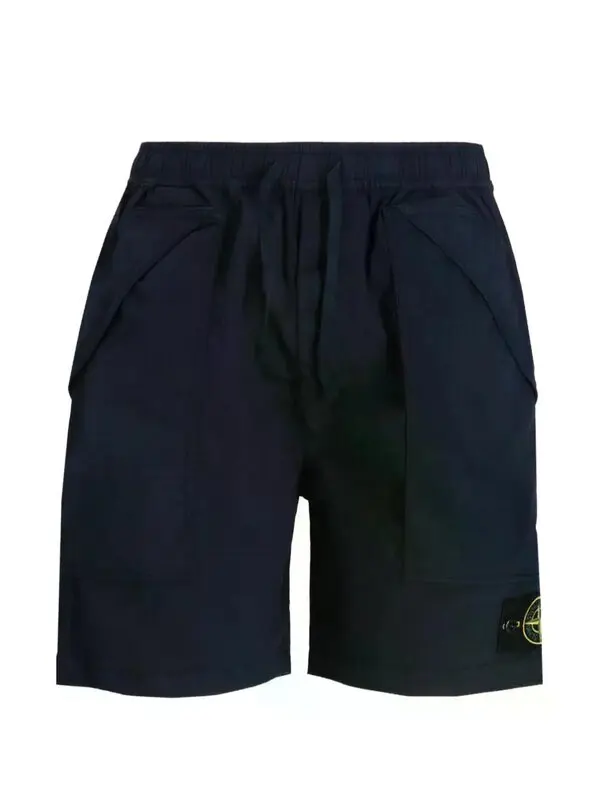 Stone Island Drawstring Logo-patch Shorts - Blue