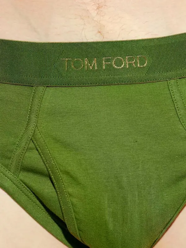 TOM FORD Logo-waistband Briefs - Green