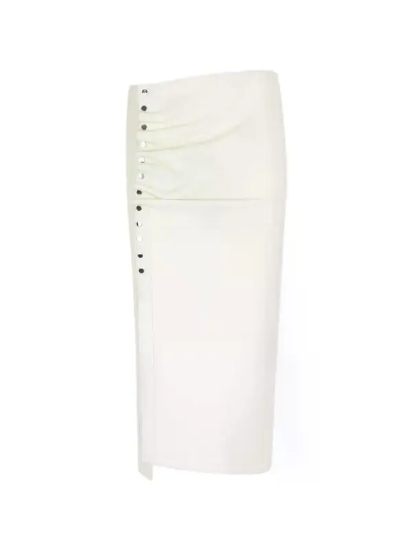 Rabanne Buttoned Midi Skirt With Ruffle Detail