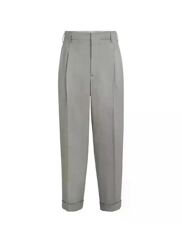 Brunello Cucinelli Linen, Virgin Wool And Mohair Gabardine Double Pleat Trousers