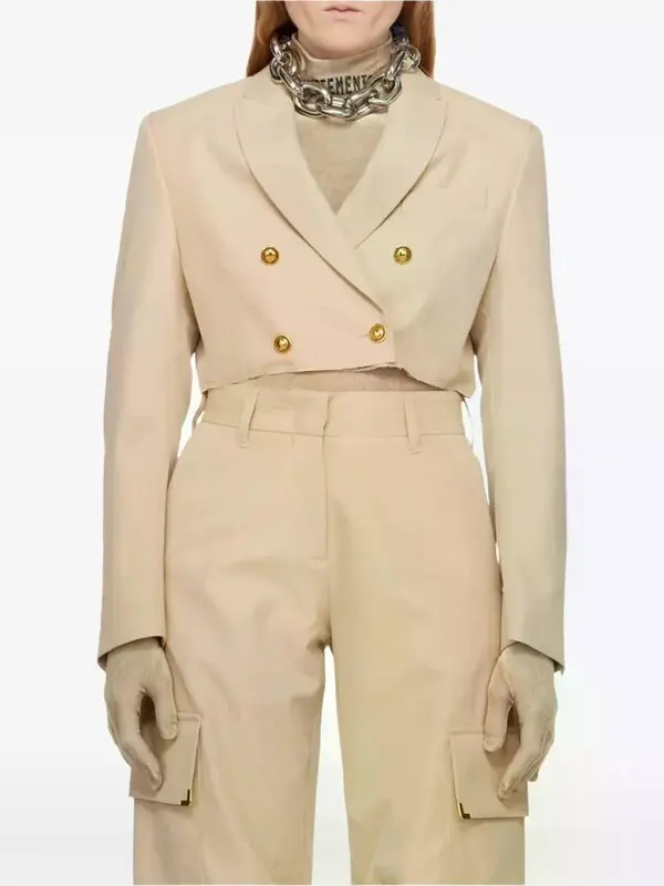 Palm Angels Double-breasted Cropped Blazer