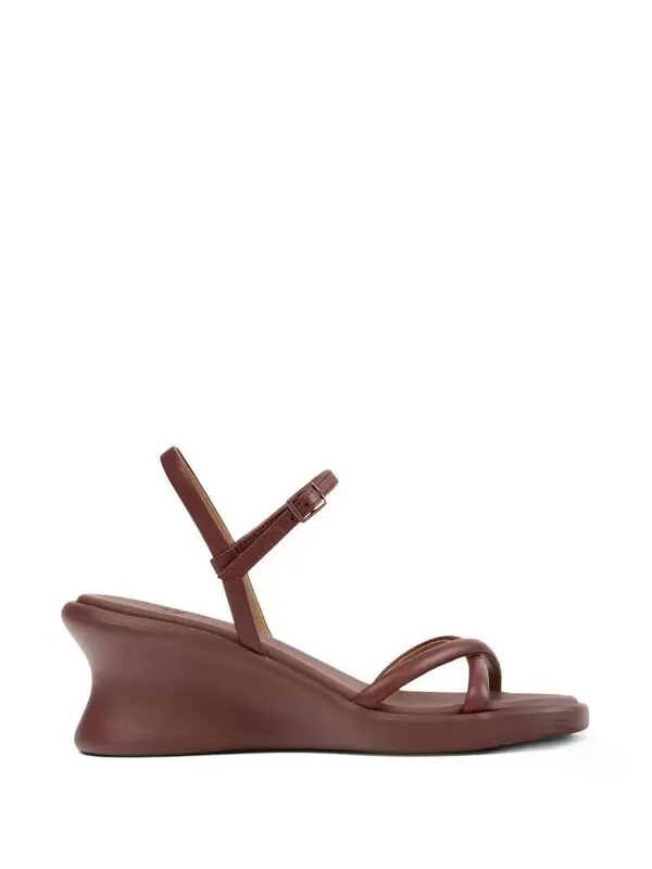 Camper Louise Crossover-strap Wedge Sandals - Brown