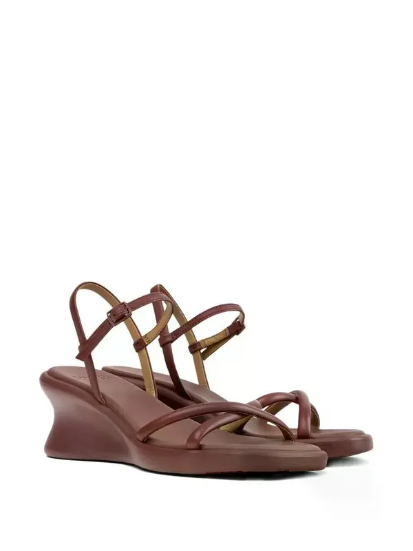 Camper Louise Crossover-strap Wedge Sandals - Brown