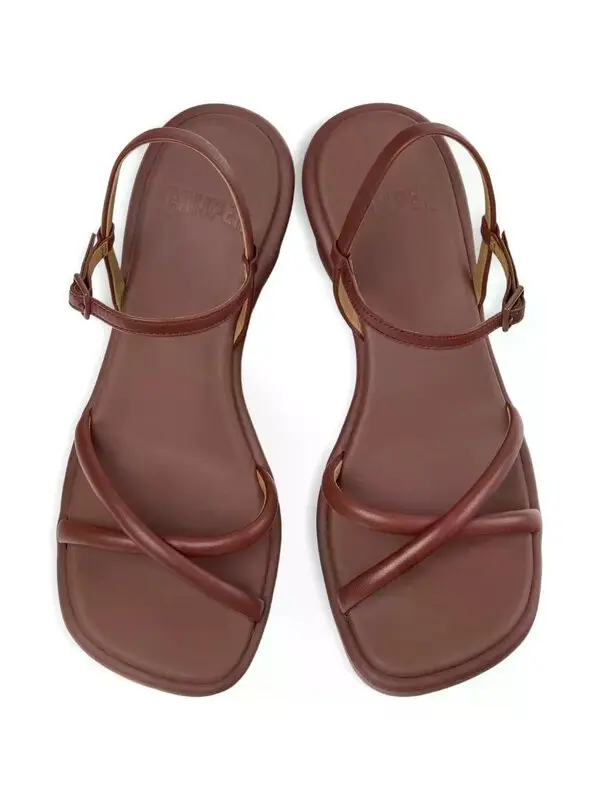Camper Louise Crossover-strap Wedge Sandals - Brown