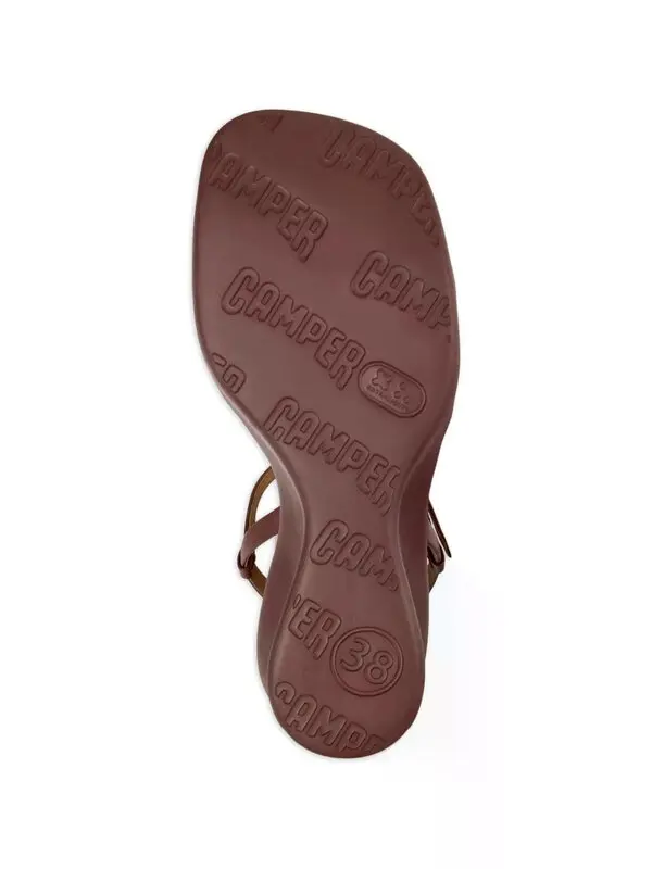 Camper Louise Crossover-strap Wedge Sandals - Brown