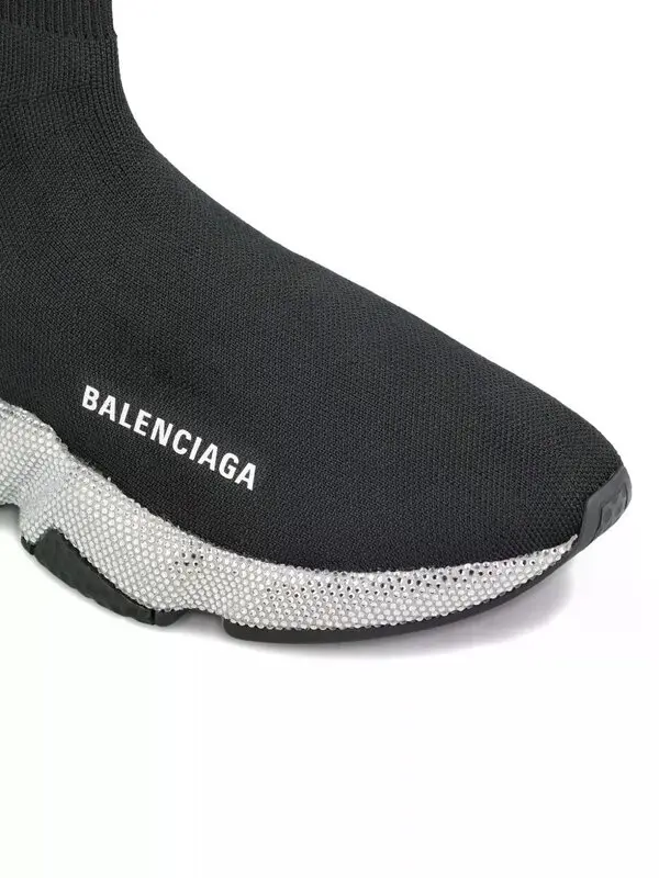 Balenciaga Logo-print Sneakers - Black