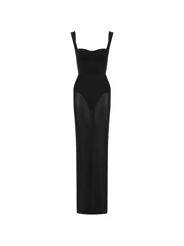 Alex Perry Semi-sheer Maxi Dress - Black