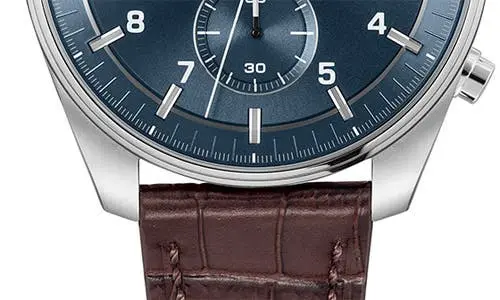 BOSS Chronograph Croc-embossed Leather Strap Watch