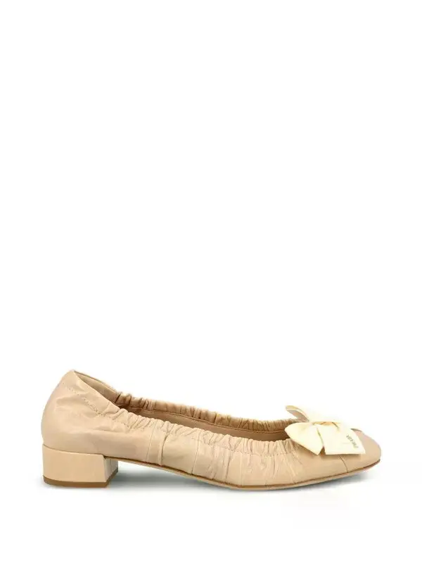 Prada Ruched Pumps With Bow