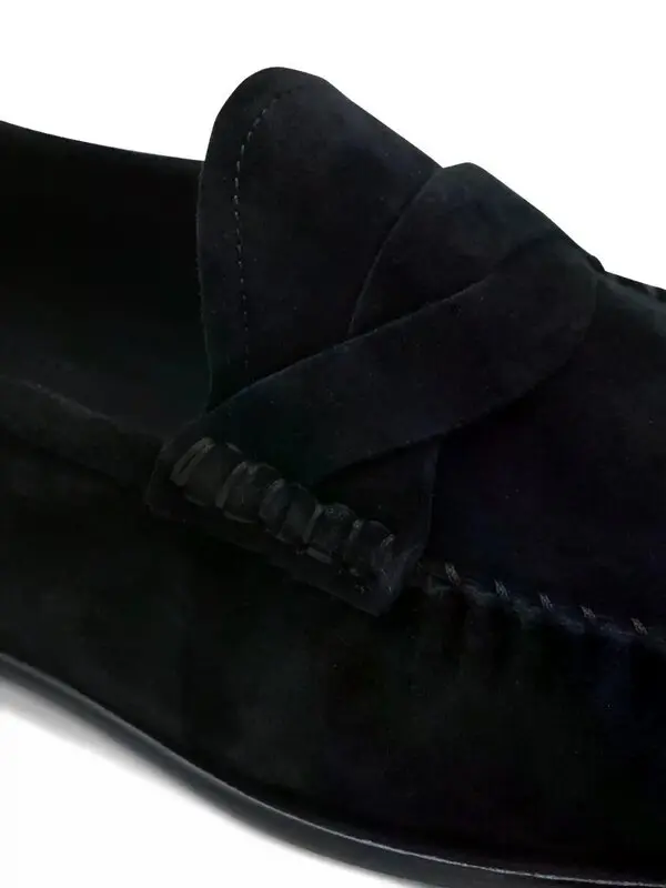 TOM FORD Braided-strap Suede Loafers - Black