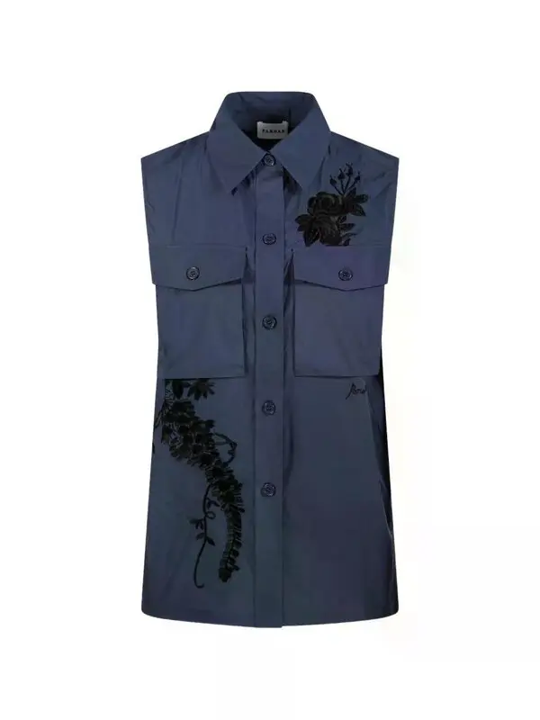 P.a.r.o.s.h Floral Embroidered Shirt - Blue