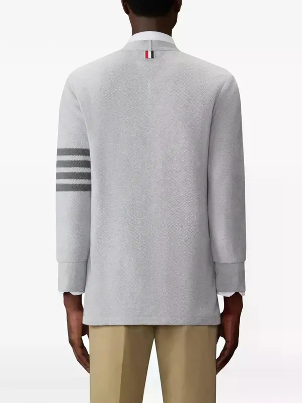 Thom Browne 4-bar Textured-pique Cardigan - Grey