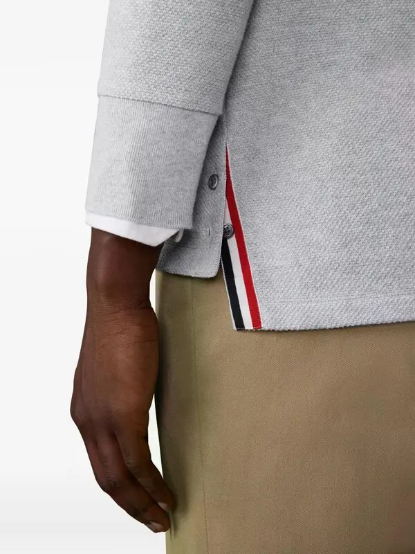 Thom Browne 4-bar Textured-pique Cardigan - Grey