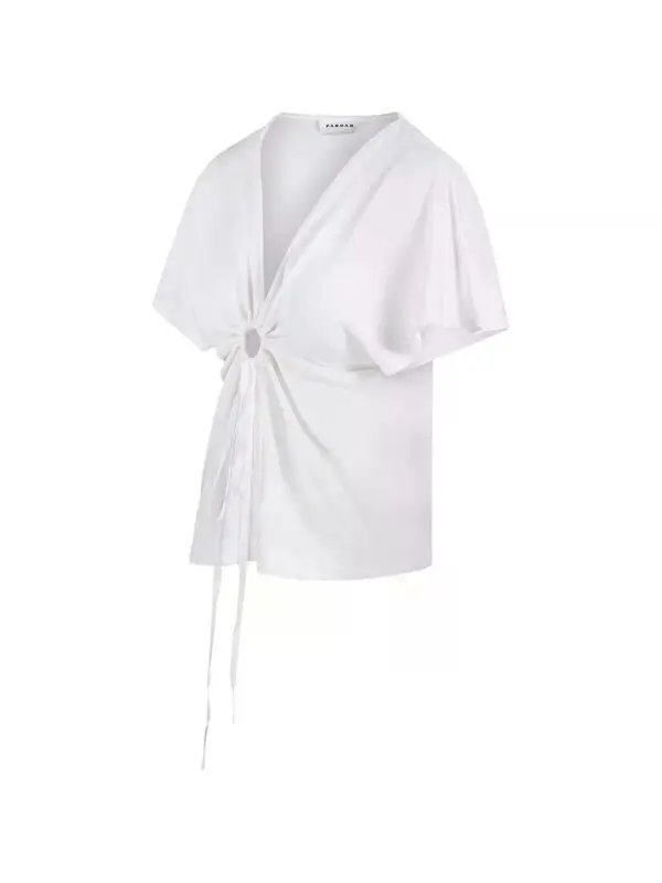 P.a.r.o.s.h Ring Tie Top - White