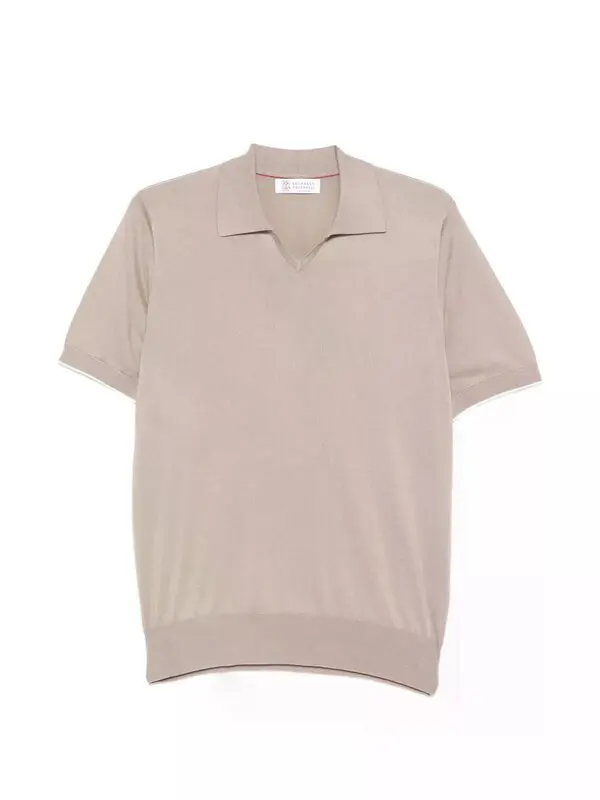 Brunello Cucinelli V-neck Short-sleeve Polo Shirt