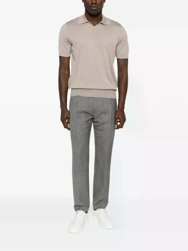 Brunello Cucinelli V-neck Short-sleeve Polo Shirt