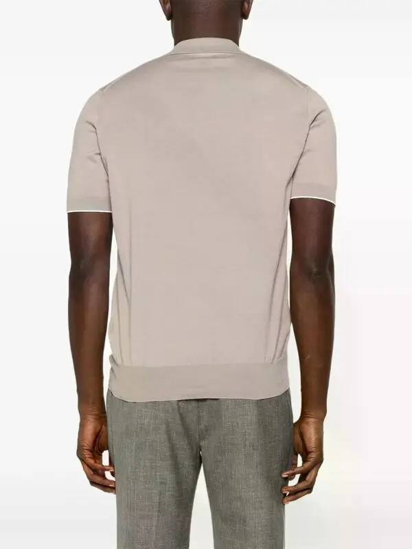 Brunello Cucinelli V-neck Short-sleeve Polo Shirt
