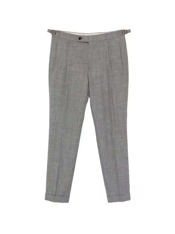 BERWICH Pleated Trousers With Cuffed Hem