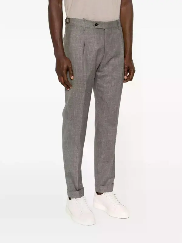 BERWICH Pleated Trousers With Cuffed Hem