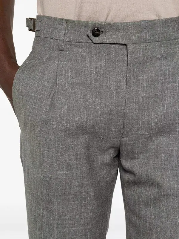 BERWICH Pleated Trousers With Cuffed Hem