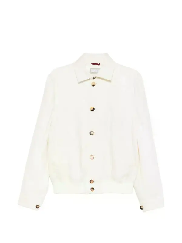 Brunello Cucinelli Polo-collar Bomber Jacket - Neutrals