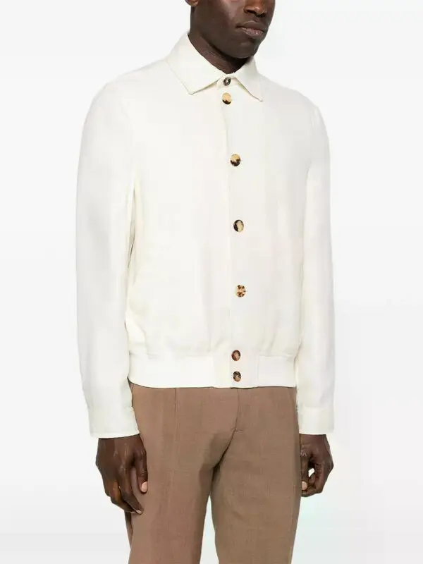 Brunello Cucinelli Polo-collar Bomber Jacket - Neutrals