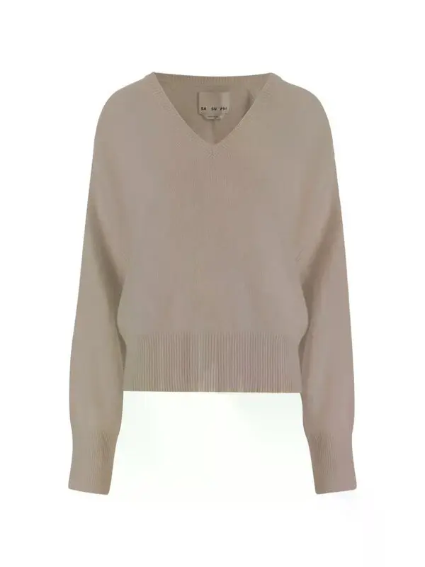 SA SU PHI Cashmere V-neck Sweater - Neutrals