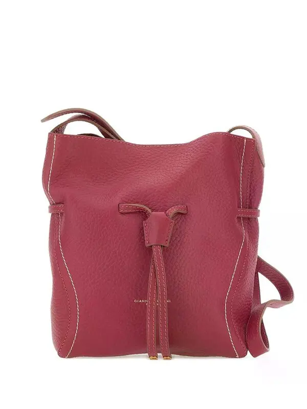 GIANNI CHIARINI Sienna Drawstring Leather Shoulder Bag - Pink