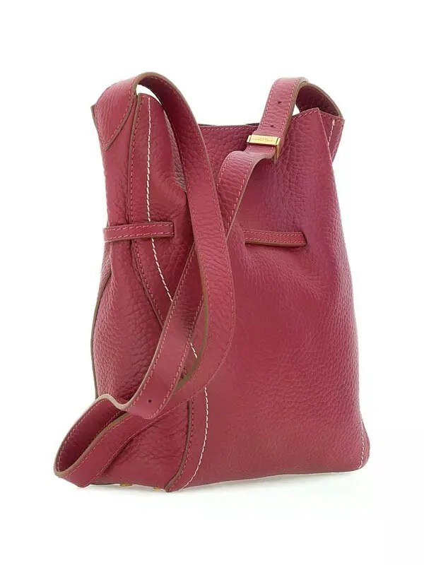 GIANNI CHIARINI Sienna Drawstring Leather Shoulder Bag - Pink