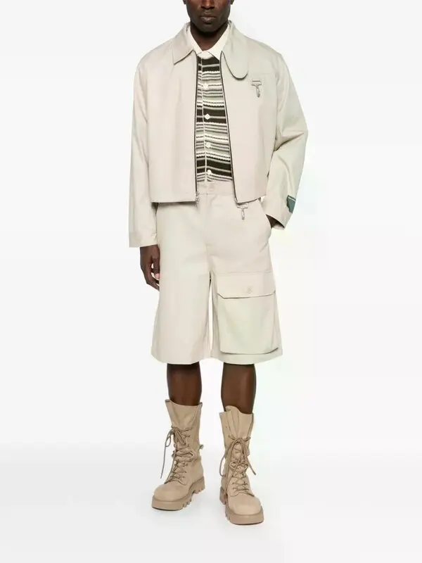 Reese Cooper Herringbone Zip-up Jacket - Neutrals