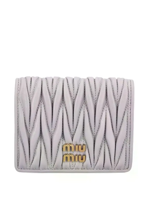Miu Miu Small Matelassé Nappa Leather Wallet - Purple