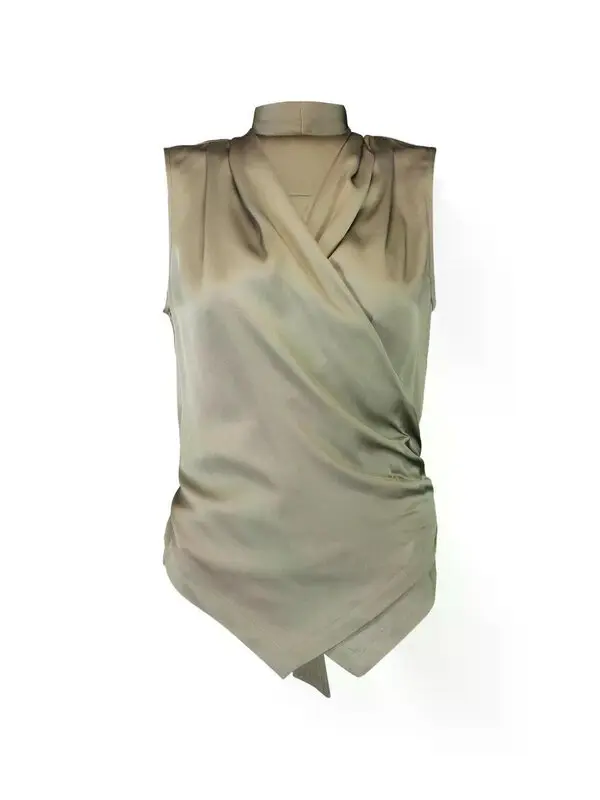 Brunello Cucinelli Sleeveless Wrap Blouse