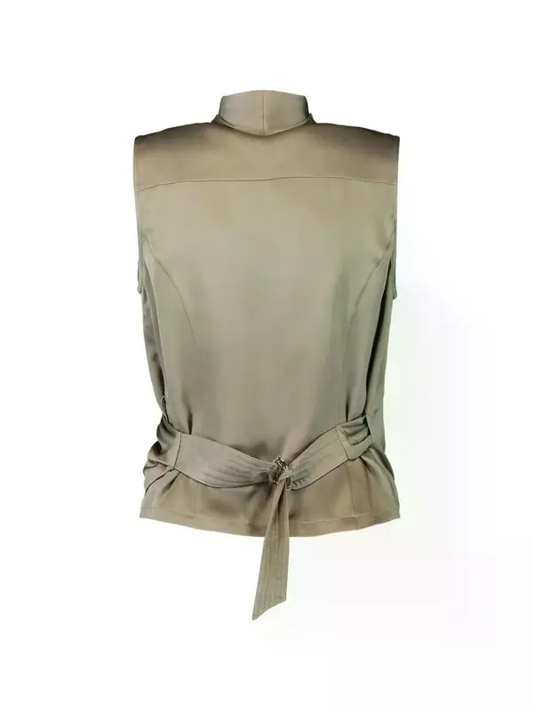 Brunello Cucinelli Sleeveless Wrap Blouse