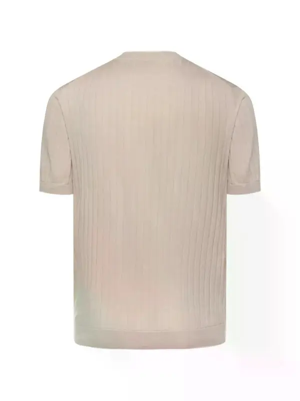 Eleventy Cotton Ribbed T-shirt - Neutrals