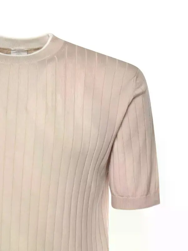 Eleventy Cotton Ribbed T-shirt - Neutrals