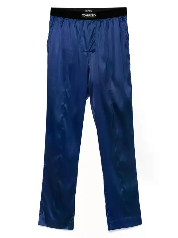 TOM FORD Satin Pajama Trousers - Blue