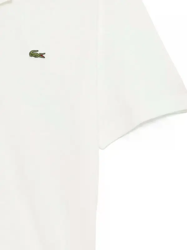 Lacoste Logo-patch Open-collar Polo Shirt - Neutrals