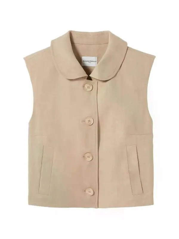 Claudie Pierlot Sleeveless Peter Pan Collar Gilet