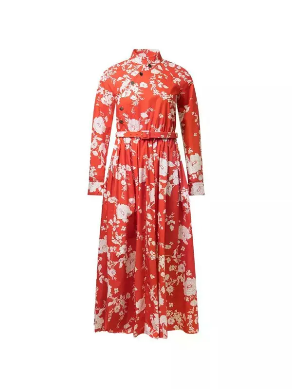 SELF-PORTRAIT Floral-pattern Cotton Midi Dress