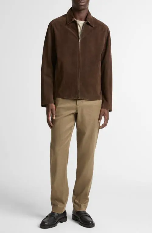 Vince Minimal Moto Suede Zip Jacket