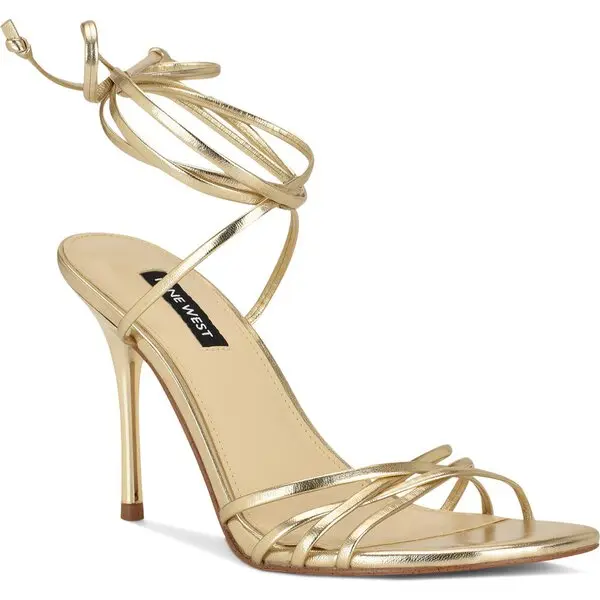 Nine West Opela Ankle Wrap Sandal - Gold